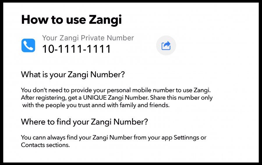 Zangi's new NO TRACE registration. What's a Zangi Number? Privacy ...